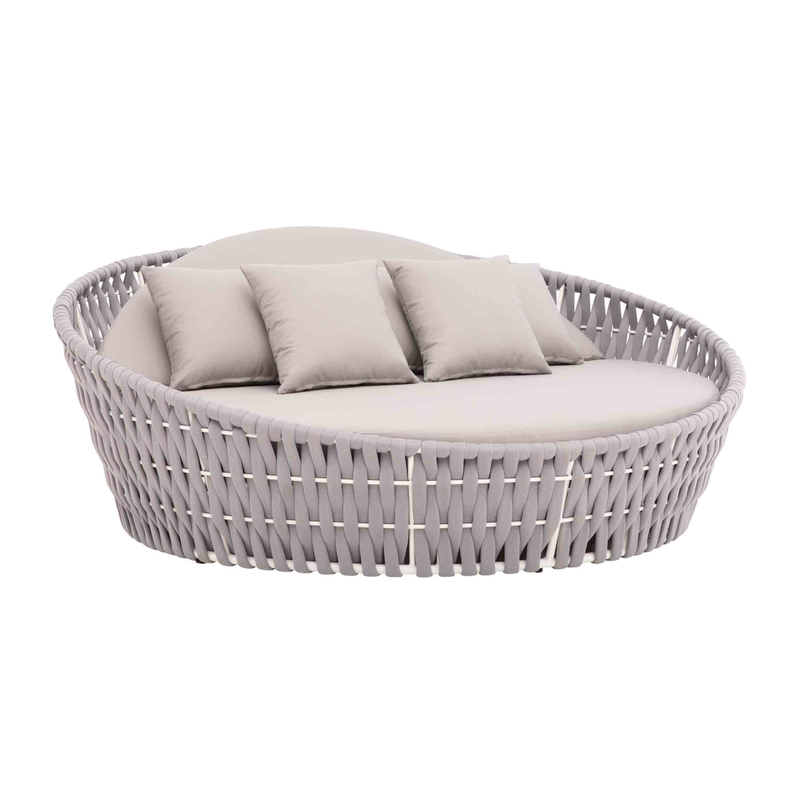 Adjusted Backrest Round Rope Outdoor Daybed | Shinlin Round Sun Lounger ...