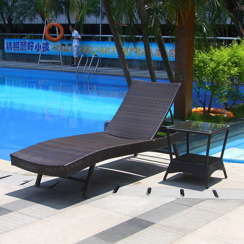 PE Rattan Outdoor Sunlounges Garden Patio Swimming Pool Sun Lounger ...