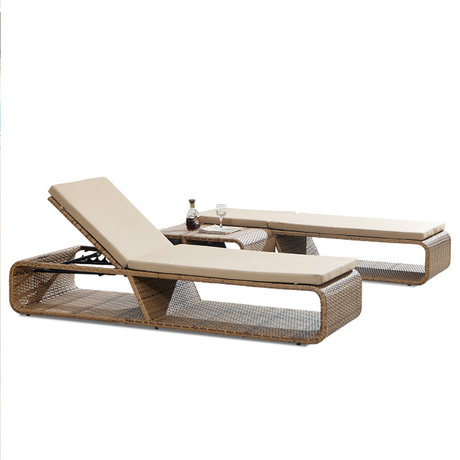 New Arrival PE Rattan Outdoor Sun Bed Garden Patio Swimming Pool Sun ...